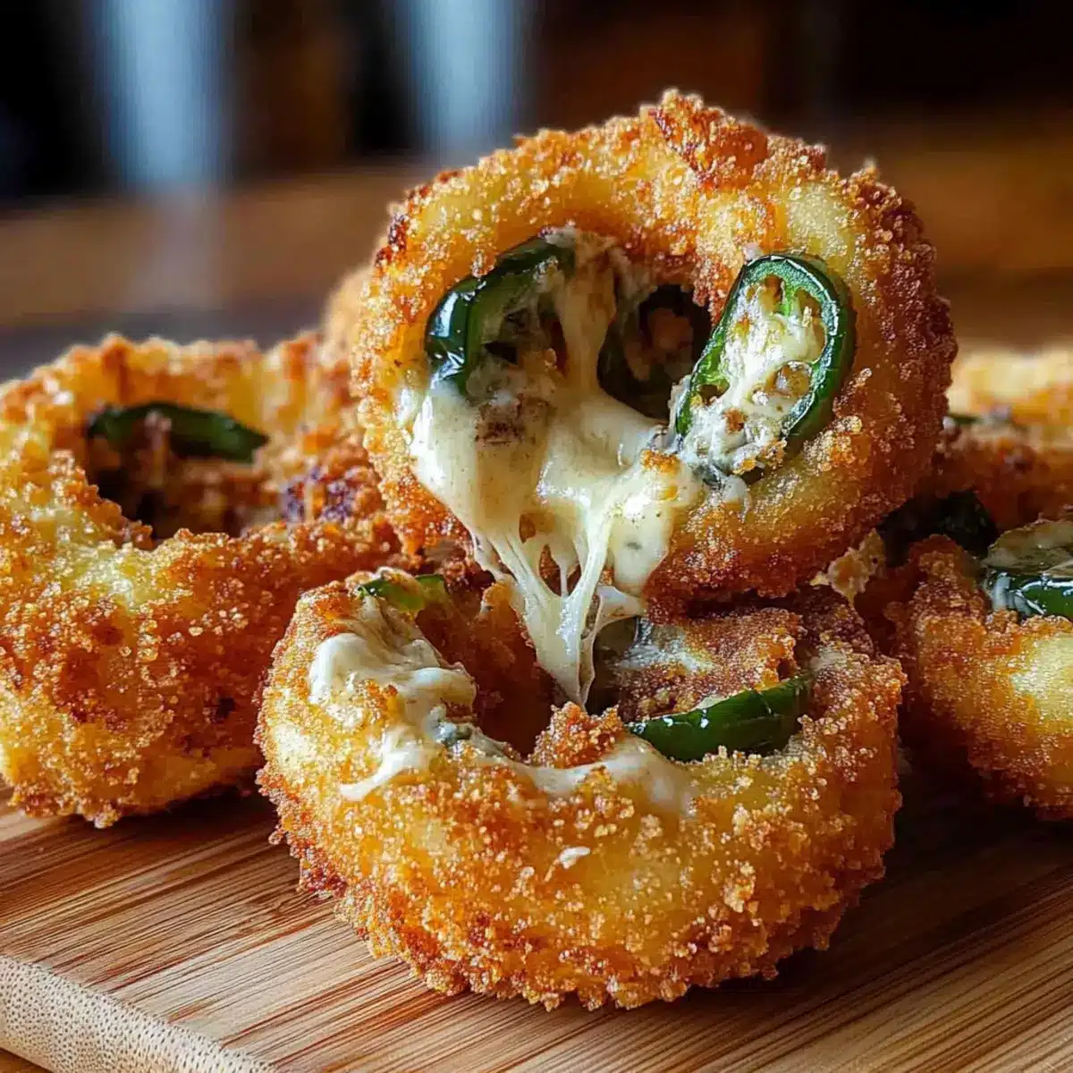 Irresistible Jalapeño Popper Stuffed Onion Rings: Crispy Delight