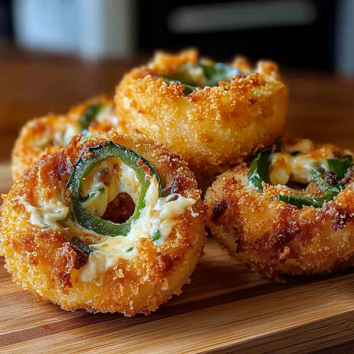 Irresistible Jalapeño Popper Stuffed Onion Rings: Crispy Delight
